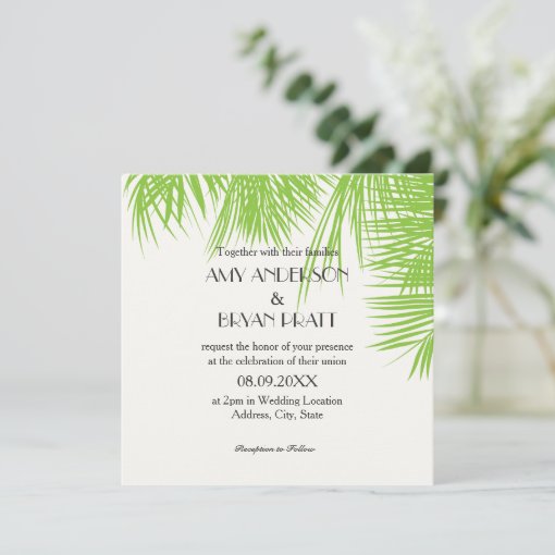 Palm Tree Tropical Wedding Invitation | Zazzle