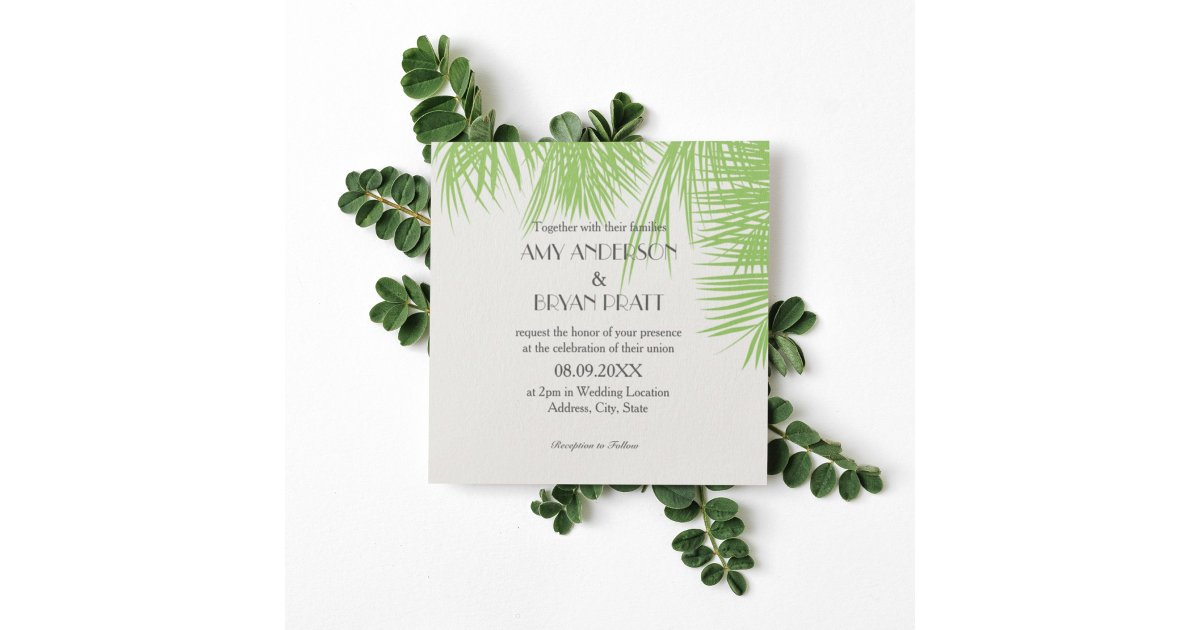 Palm Tree Tropical Wedding Invitation | Zazzle