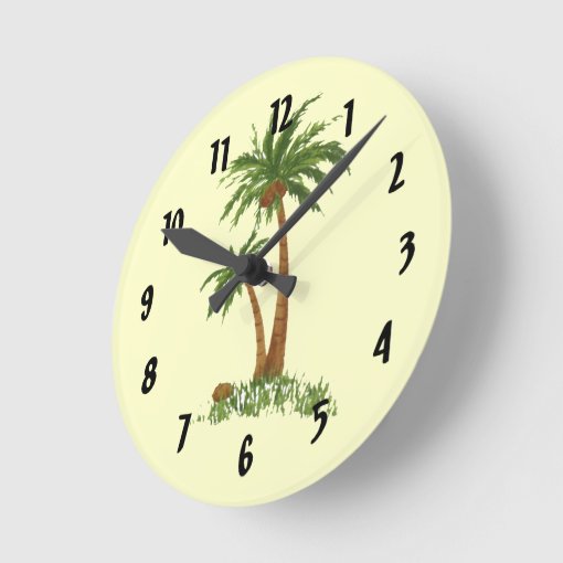 Palm Tree Wall Clock | Zazzle