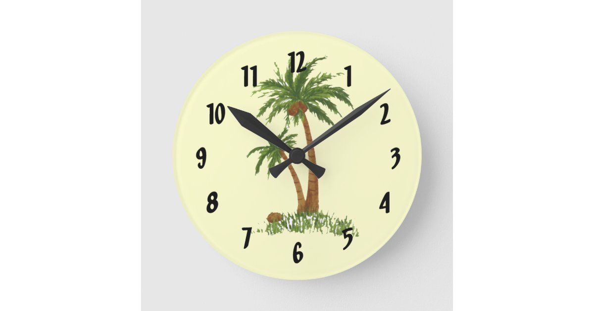Palm Tree Wall Clock | Zazzle