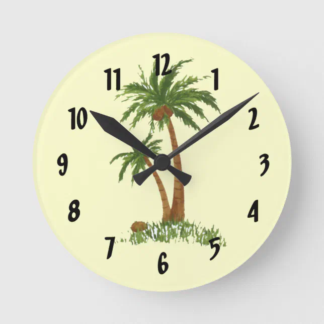 Palm Tree Wall Clock | Zazzle