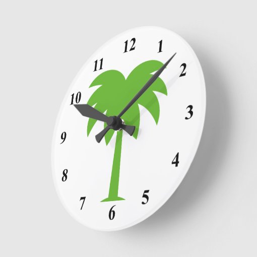 Palm tree wall clock | Zazzle