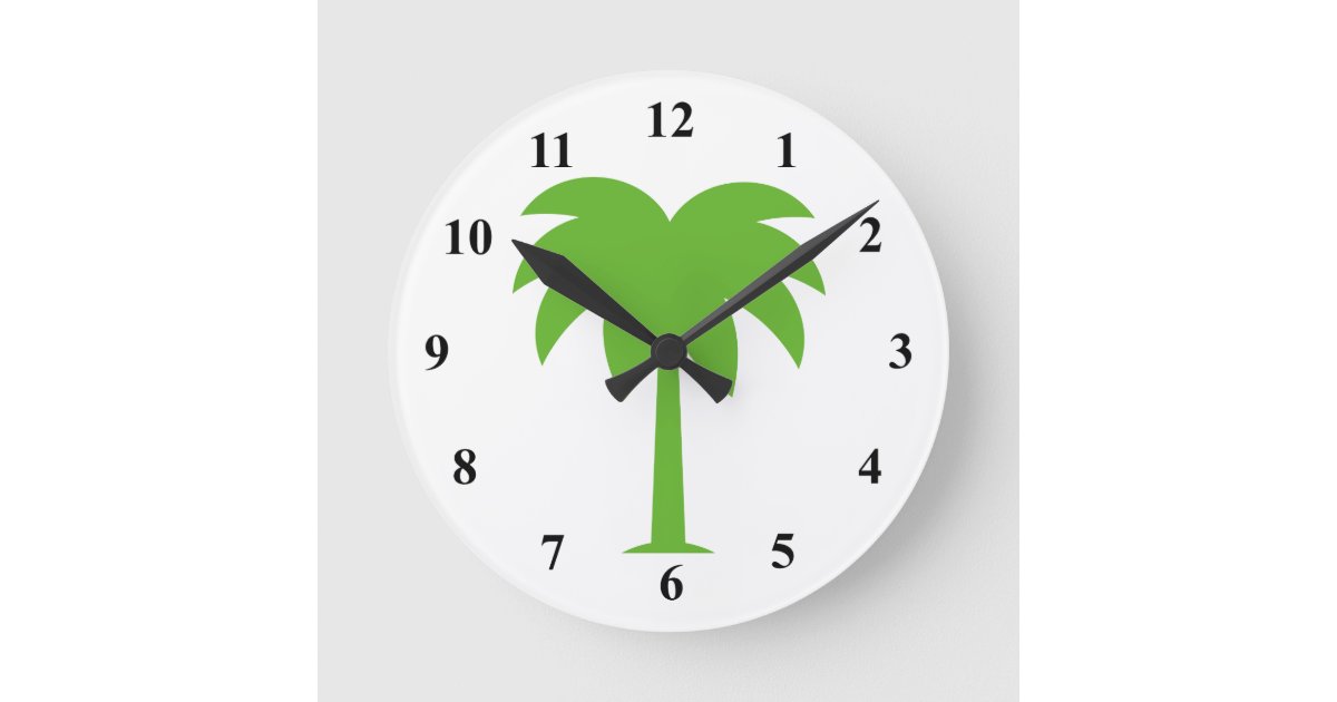 Palm tree wall clock | Zazzle