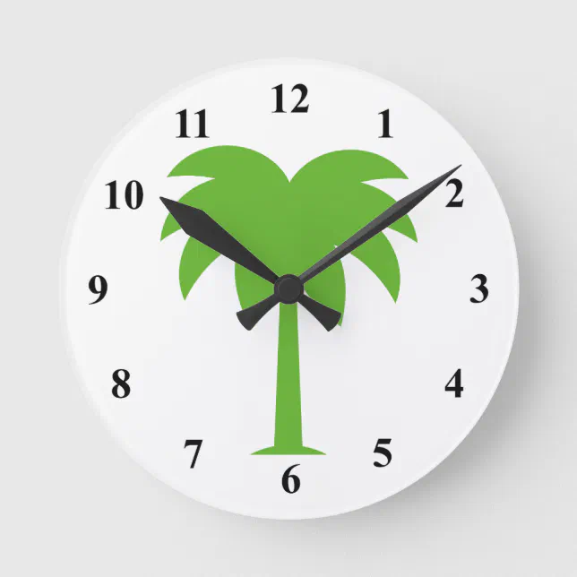 Palm tree wall clock | Zazzle