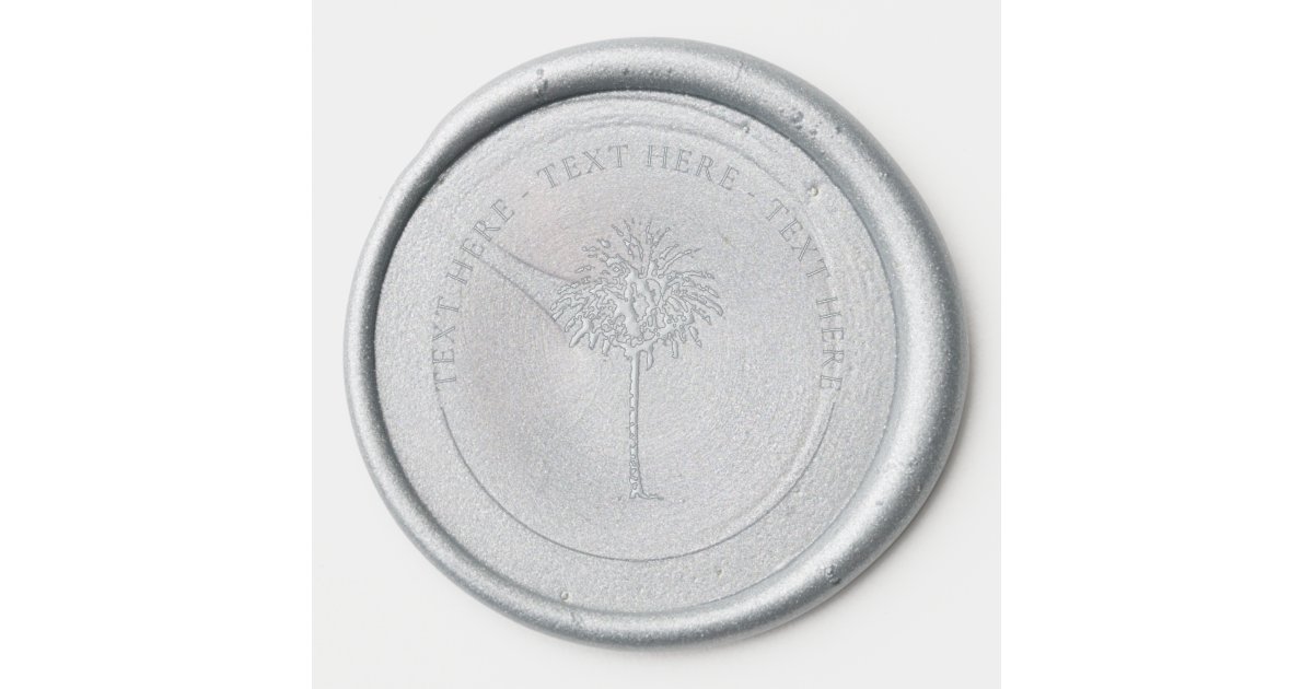 Palm Tree Wax Seal Sticker | Zazzle