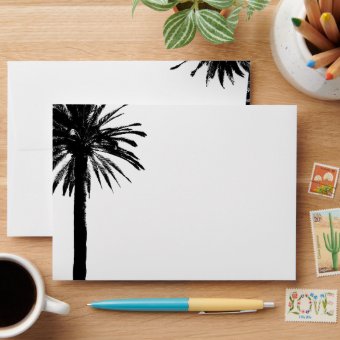 Palm tree wedding envelopes | Zazzle