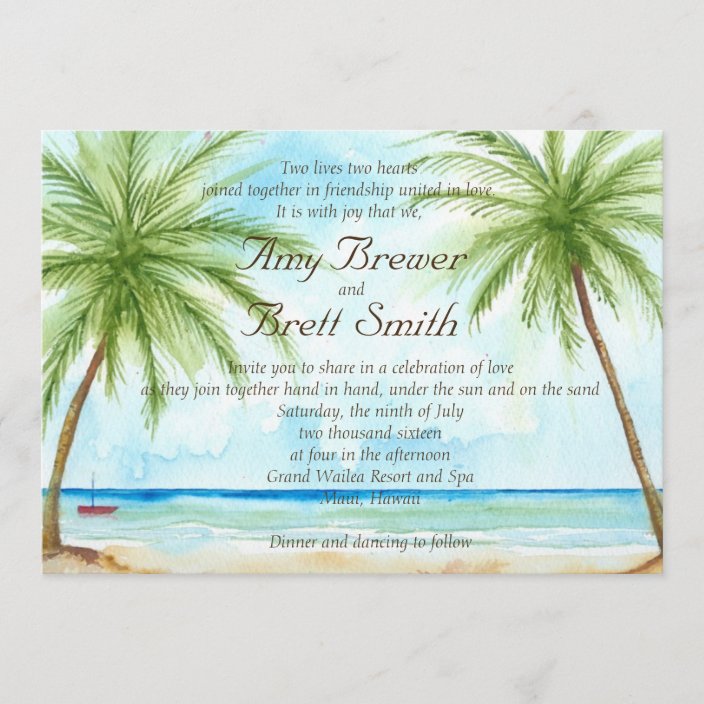 Palm Tree Wedding Invitation | Zazzle.com