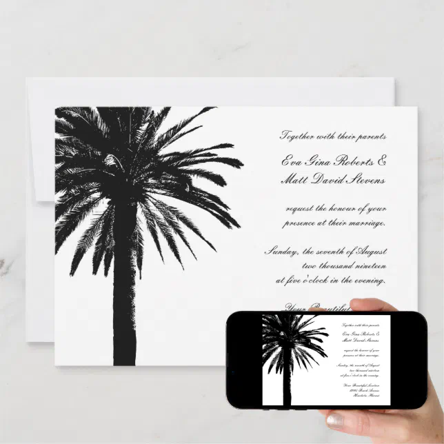Palm tree wedding invitations | Tropical invites | Zazzle