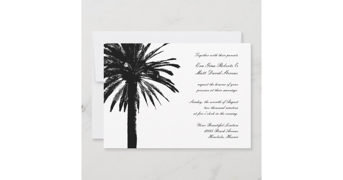 Palm tree wedding invitations | Tropical invites | Zazzle