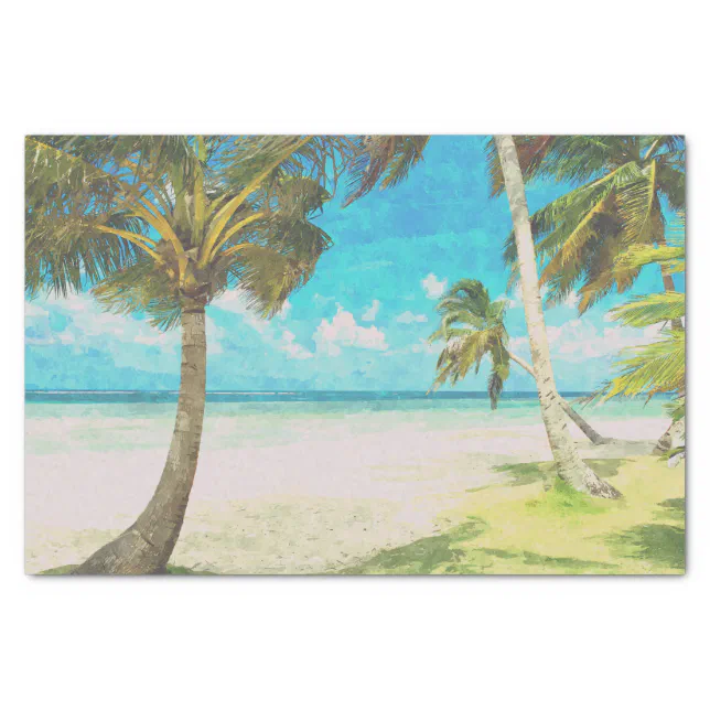 Palm Trees And Beach Themed Tissue Paper | Zazzle