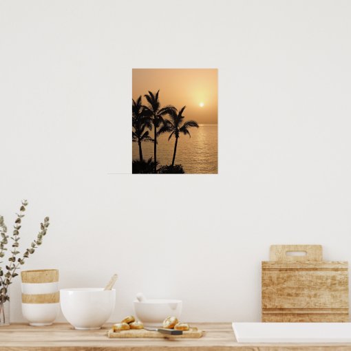 Palm Trees and Romantic Sunset Poster | Zazzle