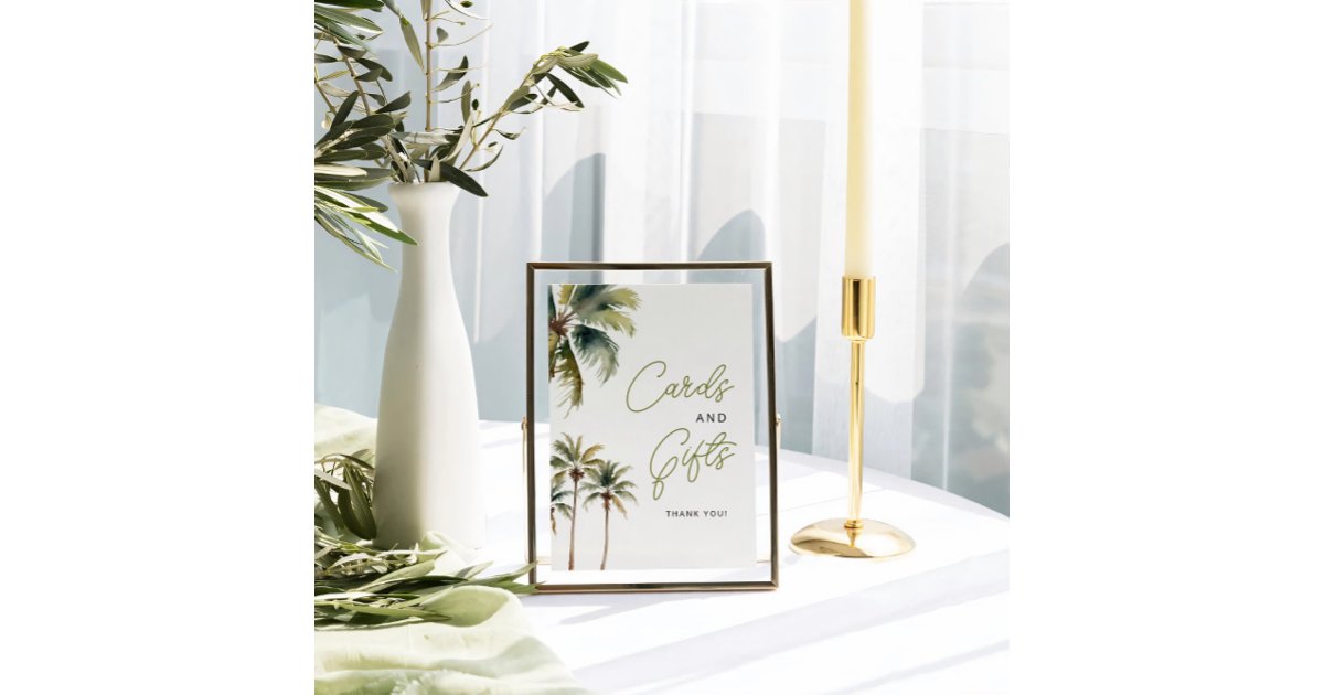 Palm Trees Bridal Shower Cards And Gifts Poster | Zazzle