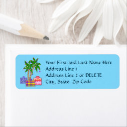 Palm Trees Christmas Tropical Address Labels | Zazzle