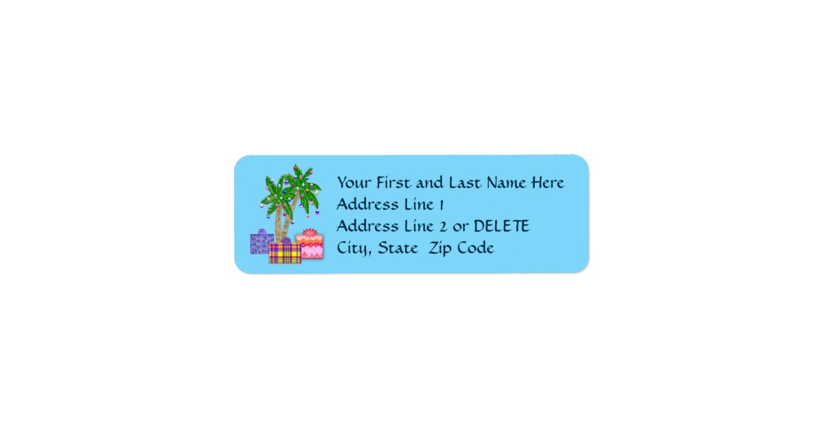 Palm Trees Christmas Tropical Address Labels | Zazzle