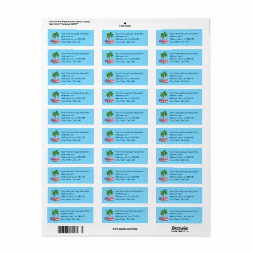 Palm Trees Christmas Tropical Address Labels | Zazzle