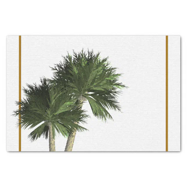 Palm Trees & Gold Elegant Tropical Summer Tissue Paper | Zazzle