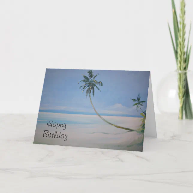 Palm Trees Happy Birthday Card | Zazzle