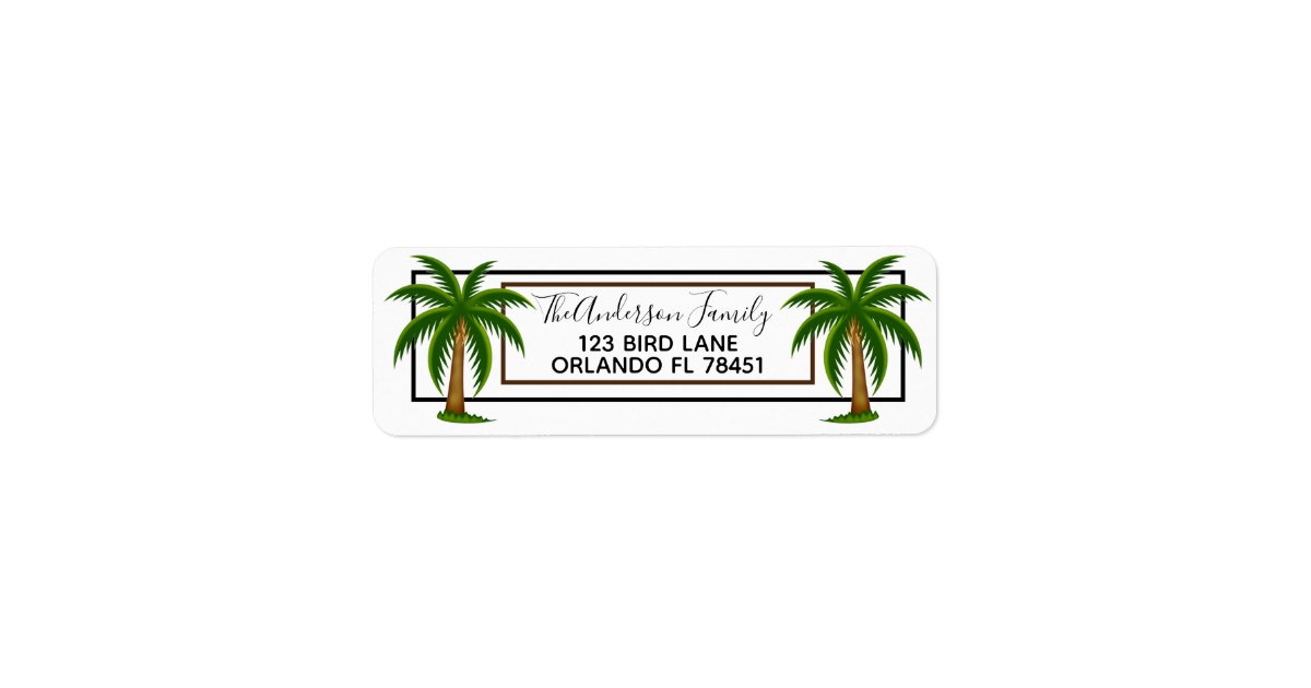 Palm Trees Label | Zazzle
