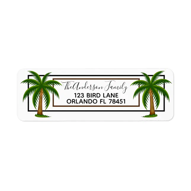 Palm Trees Label | Zazzle