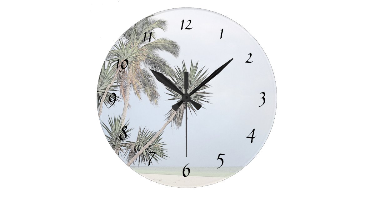 Palm Trees Large Clock | Zazzle.com