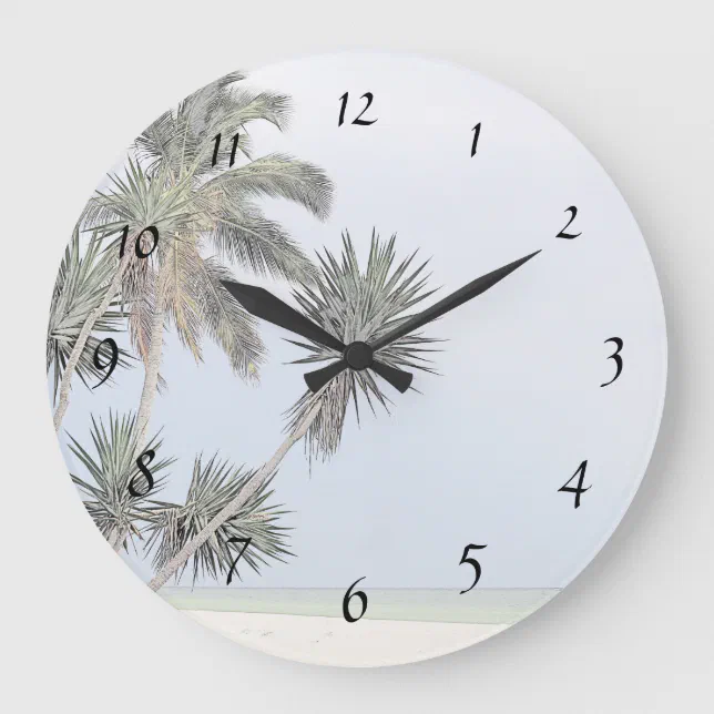 Palm Trees Large Clock | Zazzle