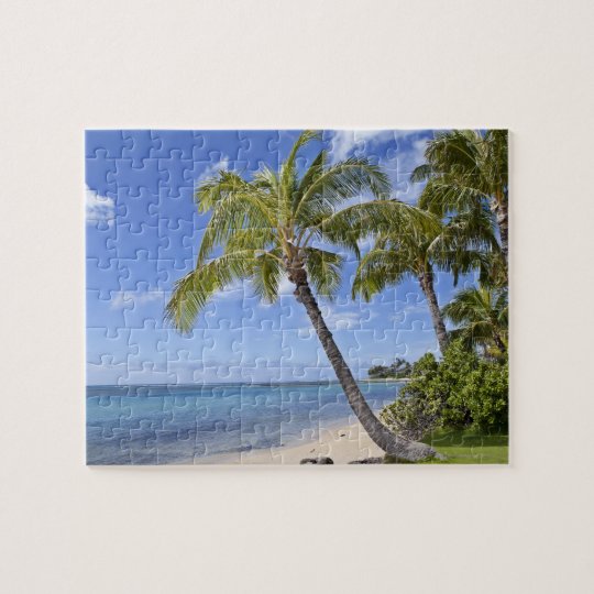 Palm trees on the beach in Hawaii. Jigsaw Puzzle | Zazzle.com