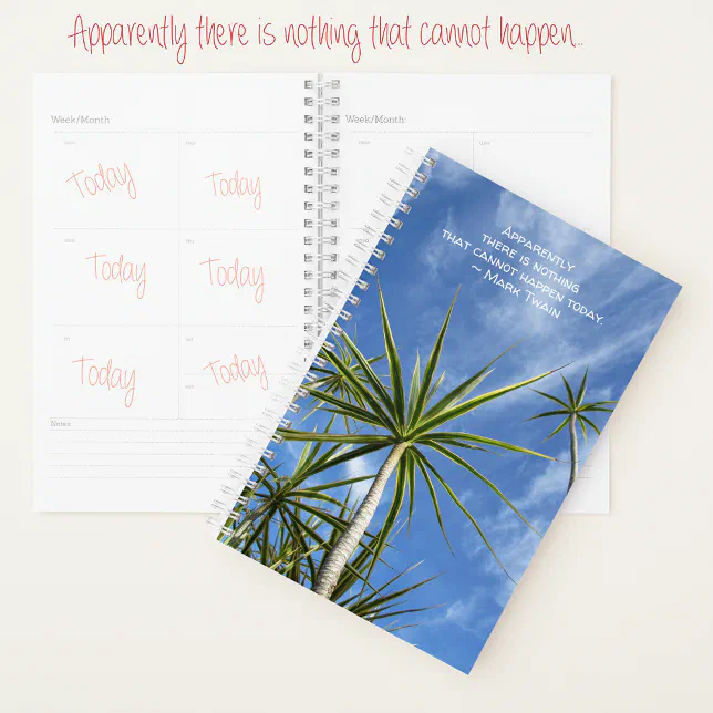 Palm Trees reaching towards Blue Sky Planner | Zazzle