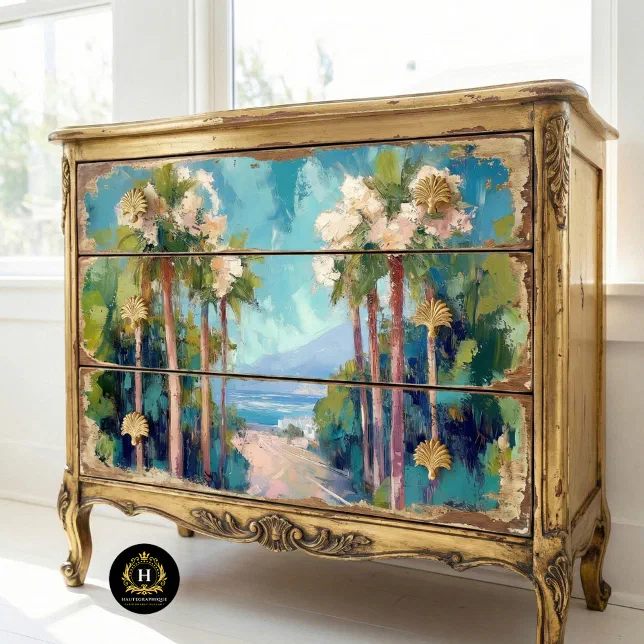 Palm Trees Santa Monica California Decoupage Tissue Paper | Zazzle