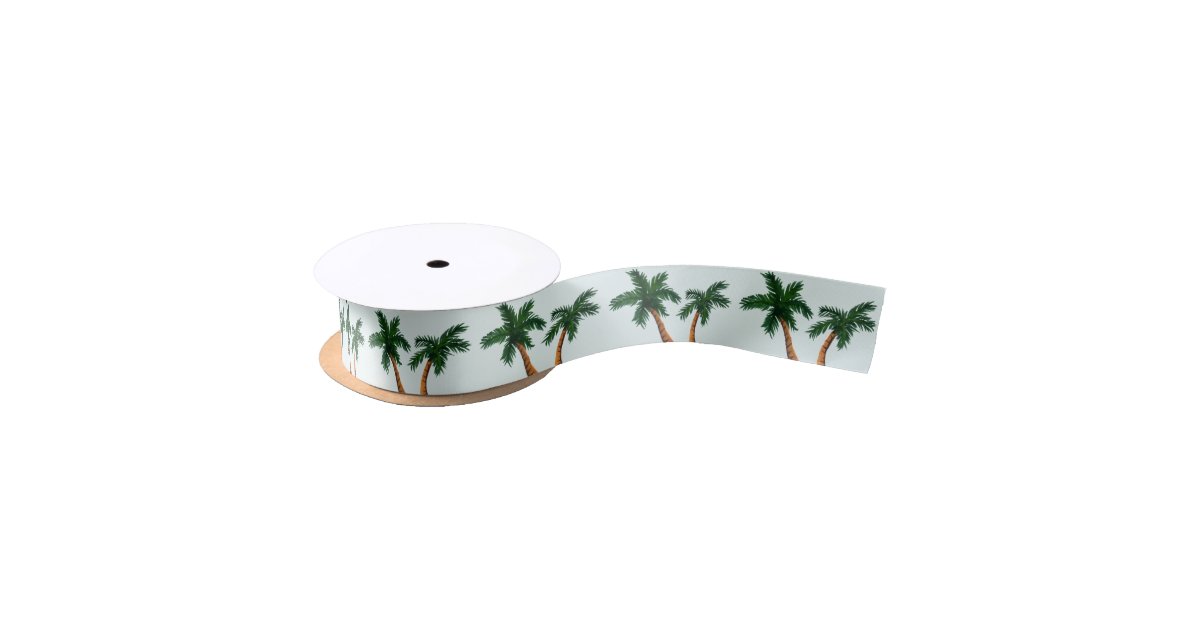 Palm Trees Satin Ribbon | Zazzle