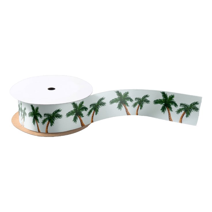 Palm Trees Satin Ribbon | Zazzle