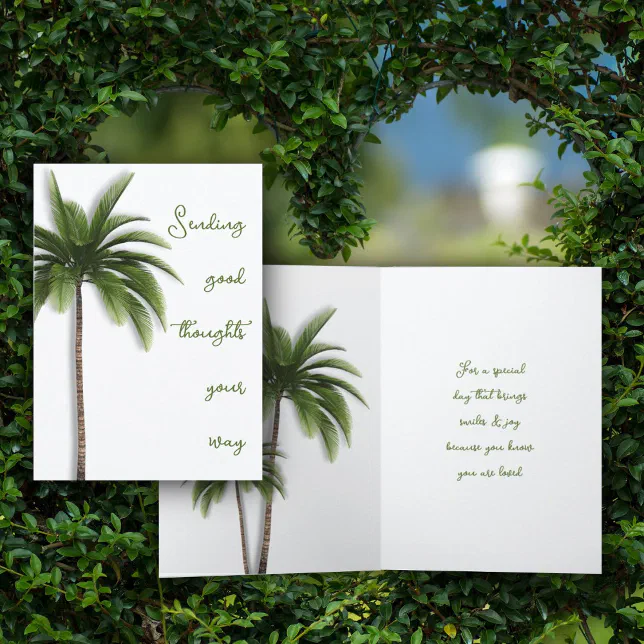 Palm Trees Thinking of You Card | Zazzle
