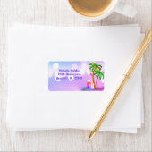 Palm Trees Tropical Beach Christmas Address Label | Zazzle