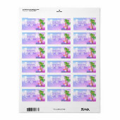 Palm Trees Tropical Beach Christmas Address Label | Zazzle