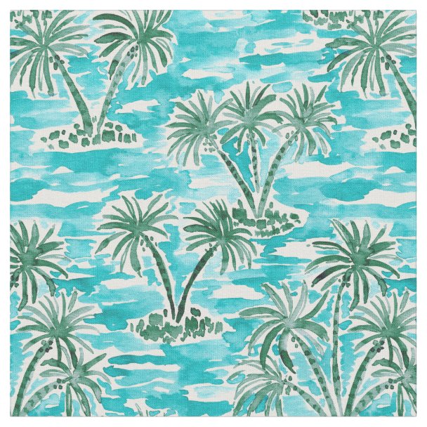 Watercolor Palm Trees Fabric | Zazzle.com