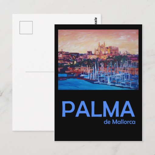 Palma de Mallorca Retro Travel Poster Postcard | Zazzle