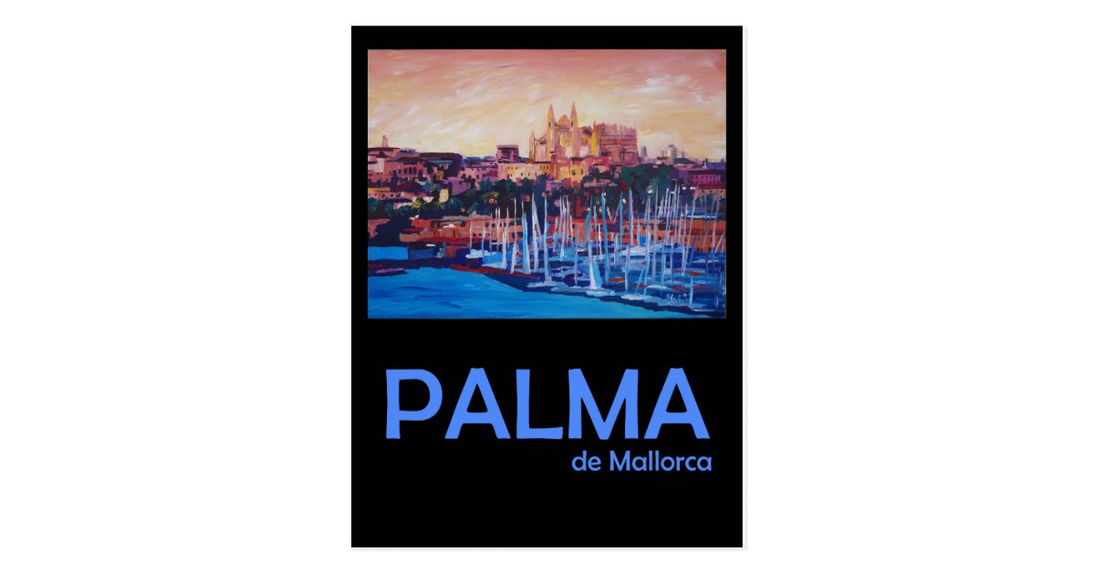 Palma de Mallorca Retro Travel Poster Postcard | Zazzle.com Palma de Mallorca Retro Travel Poster Postcard | Zazzle.com
