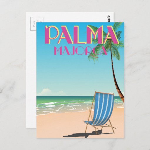 Palma Majorca Beach holiday poster Postcard | Zazzle