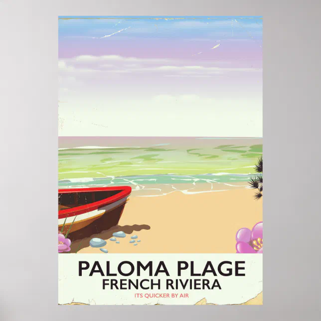 Paloma Plage, French Riviera travel poster | Zazzle