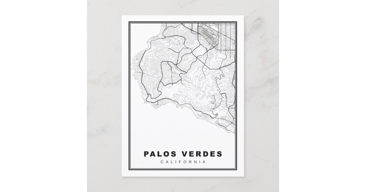 Palos Verdes Map Holiday Postcard | Zazzle