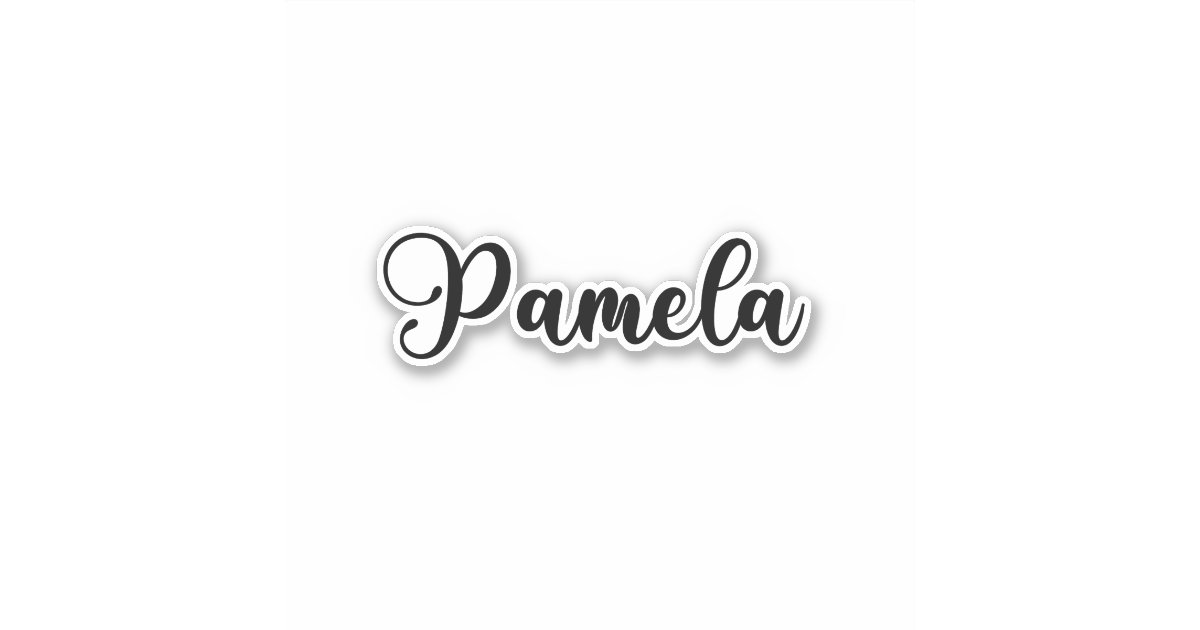 Pamela Name - Handwritten Calligraphy Sticker | Zazzle