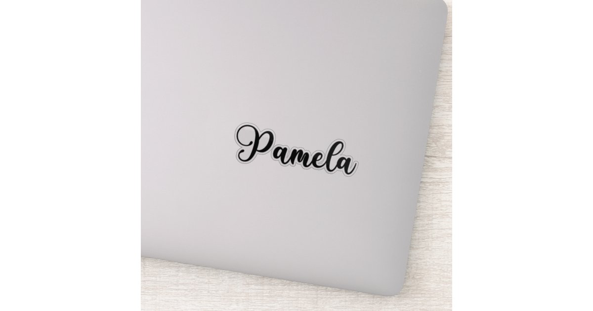 Pamela Name - Handwritten Calligraphy Sticker | Zazzle