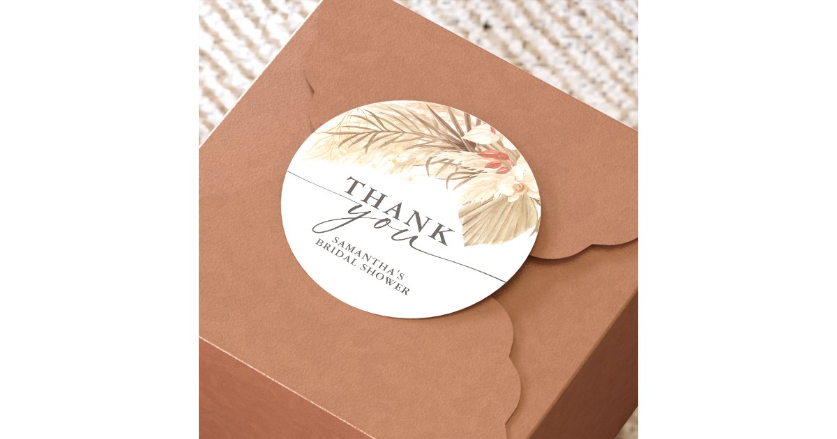 Pampas Grass Dried Palm Classic Round Sticker | Zazzle