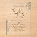 Pampas Grass Earthy Exotic Calligraphy Wedding Acrylic Invitations | Zazzle