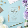 Pampas Grass Earthy Exotic Calligraphy Wedding Acrylic Invitations | Zazzle