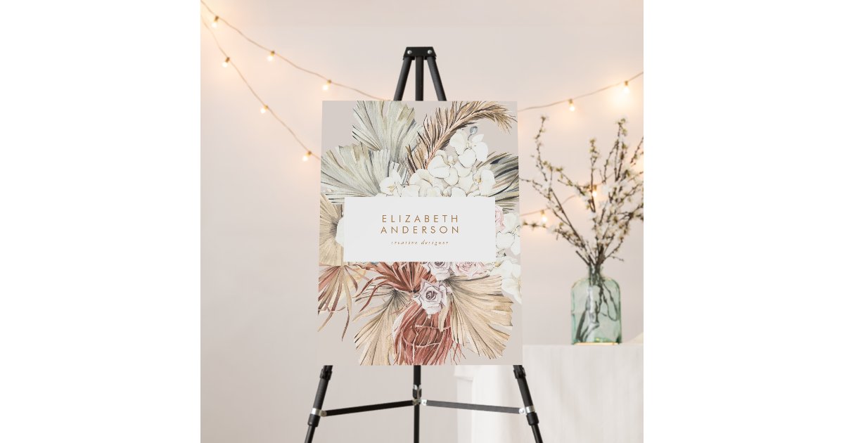 Pampas Grass Floral Tropical Jungle Business Sign | Zazzle
