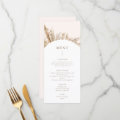 Pampas Grass Frame Beige Menu | Zazzle