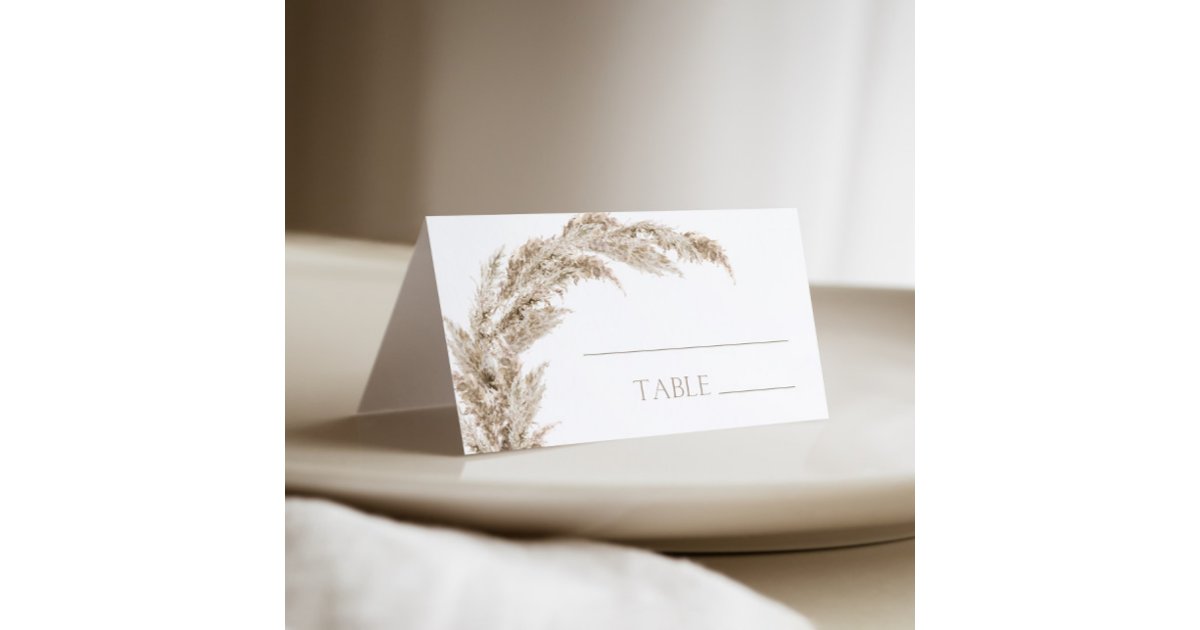 Pampas Grass Place Card | Zazzle