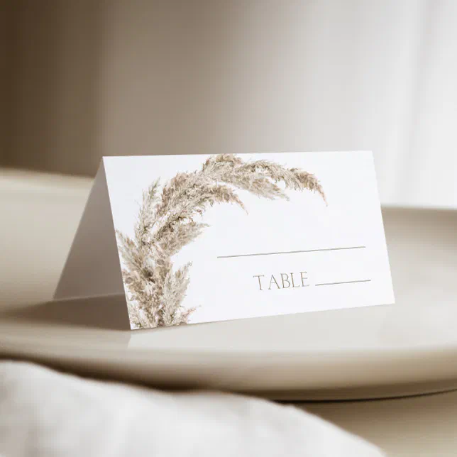 Pampas Grass Place Card | Zazzle
