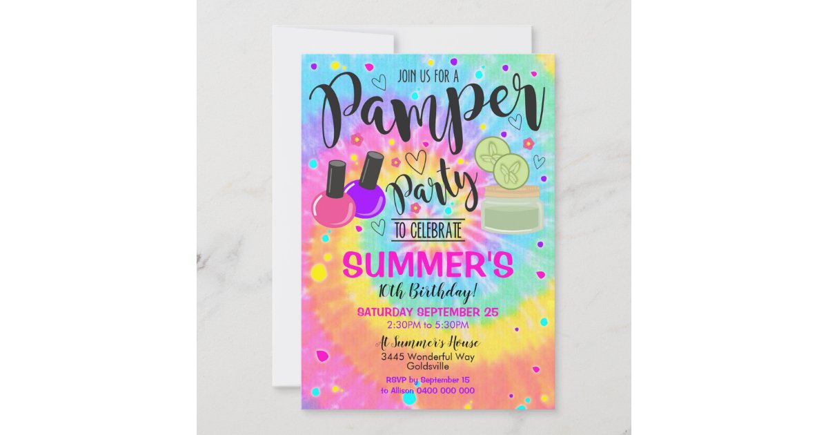 Pamper Party Invitation Spa Birthday | Zazzle