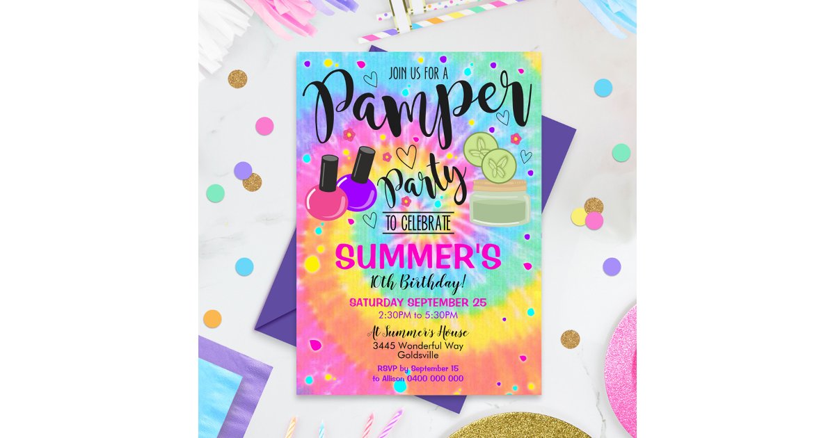 Pamper Party Invitation Spa Birthday | Zazzle